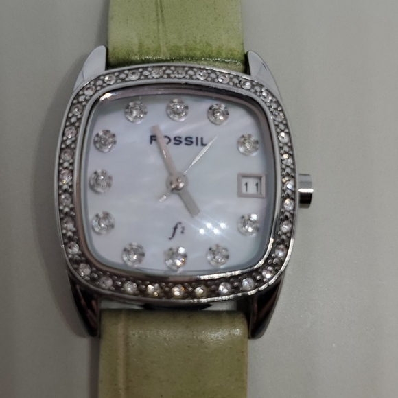 Fossil | Accessories | Fossil Square Face Crystal Detail Watch | Poshmark
